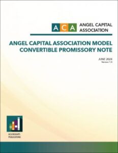 Model Convertible Promissory Note - Angel Capital Association
